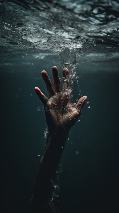 A Mysterious Hand Emerging from the Water Stock Image - Image of ...