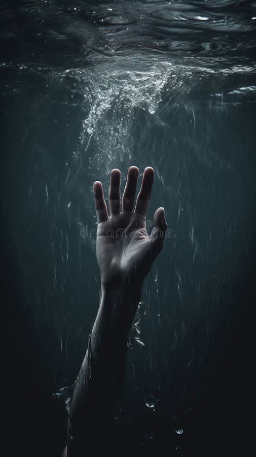 A Mysterious Hand Emerging from the Water Stock Photo - Image of river ...