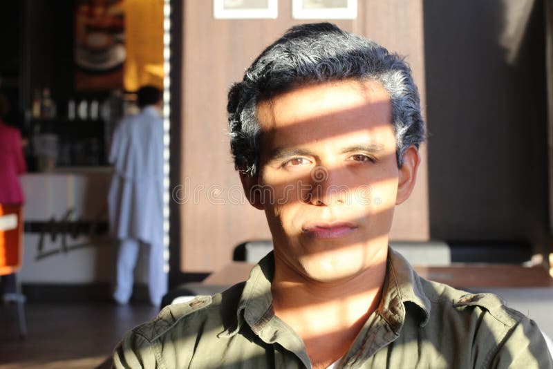 Mysterious Handsome Man with Shadows on His Face Stock Image - Image of ...