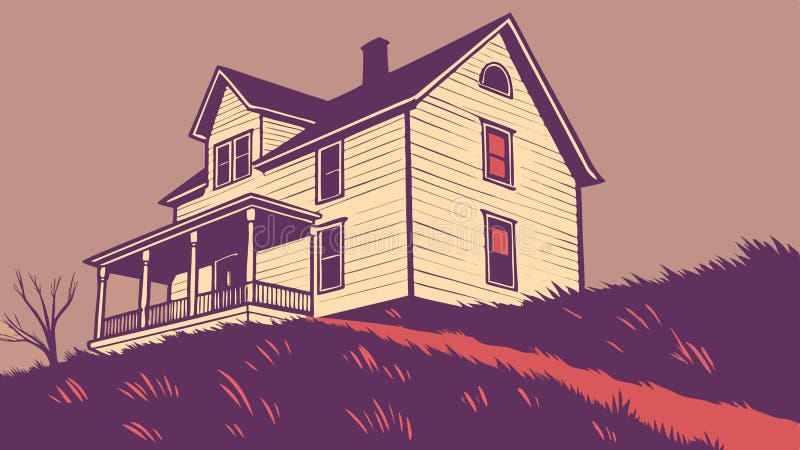 Mysterious House with Dramatic Backlight, Vector Design Generative AI ...