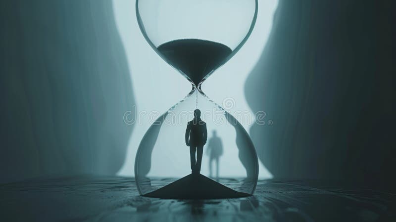 Mysterious Human Figure in Time Loop Concept with Futuristic Elements ...