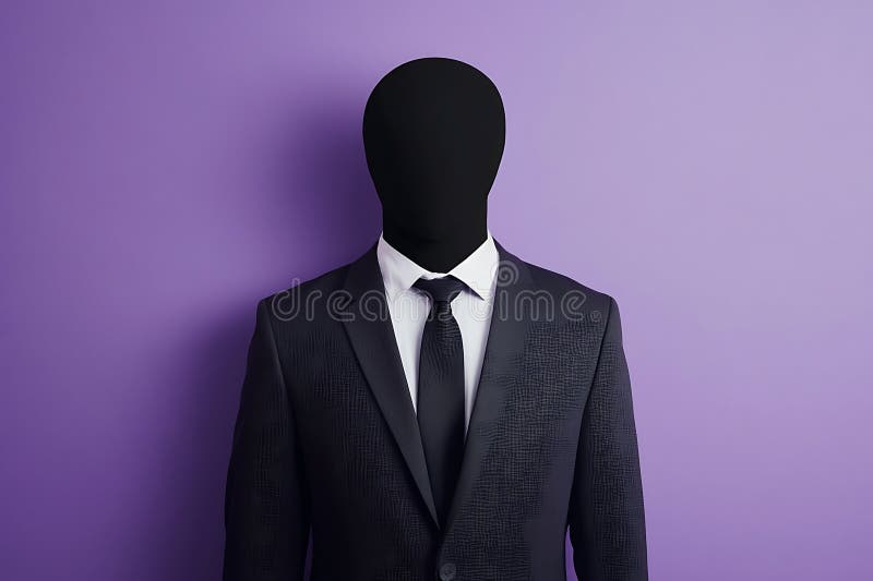 Faceless Businessman in a Dark Suit Against Purple Background Stock ...