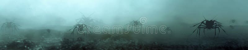 A Mysterious Image of Shadowy Bug Silhouettes Creeping Across a Digital ...