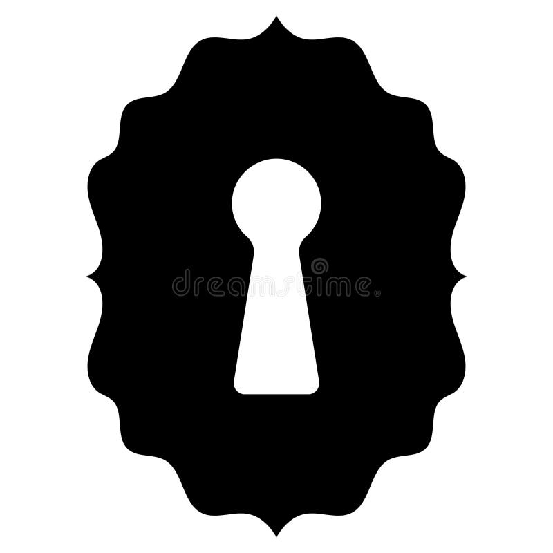 Mysterious Keyhole Silhouette with Abstract Ornamental Frame in Black ...