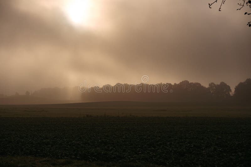 Mysterious Landscape with a Field with Dramatic Clouds in the ...
