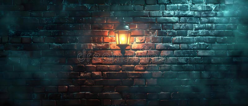 Mysterious Lantern on Haunted Brick Wall. Concept Mysterious, Lantern, Haunted, Brick Wall Stock ...