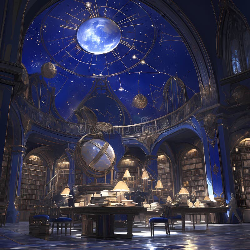 Mysterious Library - Awaiting Your Discovery Stock Illustration ...