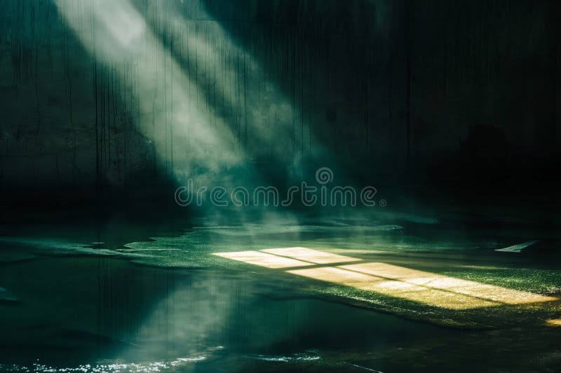 Mysterious Light through Abandoned Warehouse Windows Stock Image ...