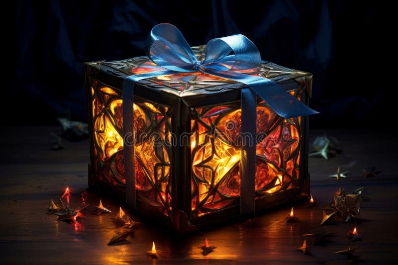 Mysterious Magic Gift Box Light. Generate Ai Stock Illustration ...