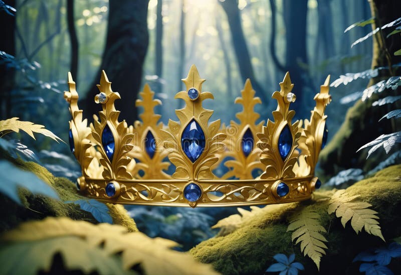 Mysterious and Magical Photo of Gold King Crown Stock Illustration ...
