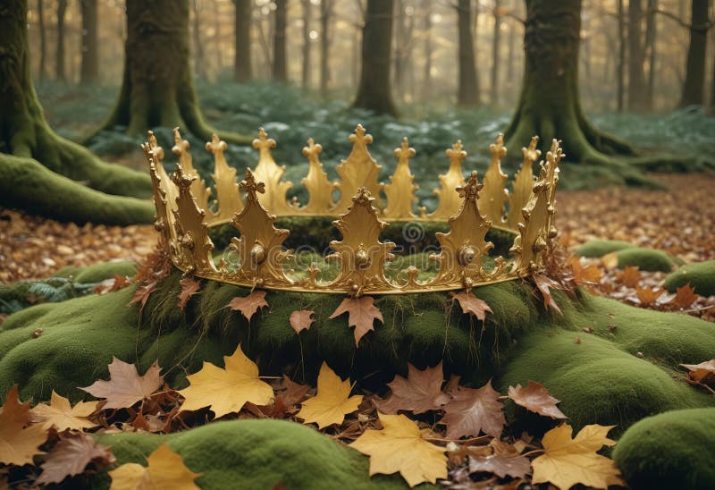 Mysterious and Magical Photo of Gold King Crown Stock Illustration ...