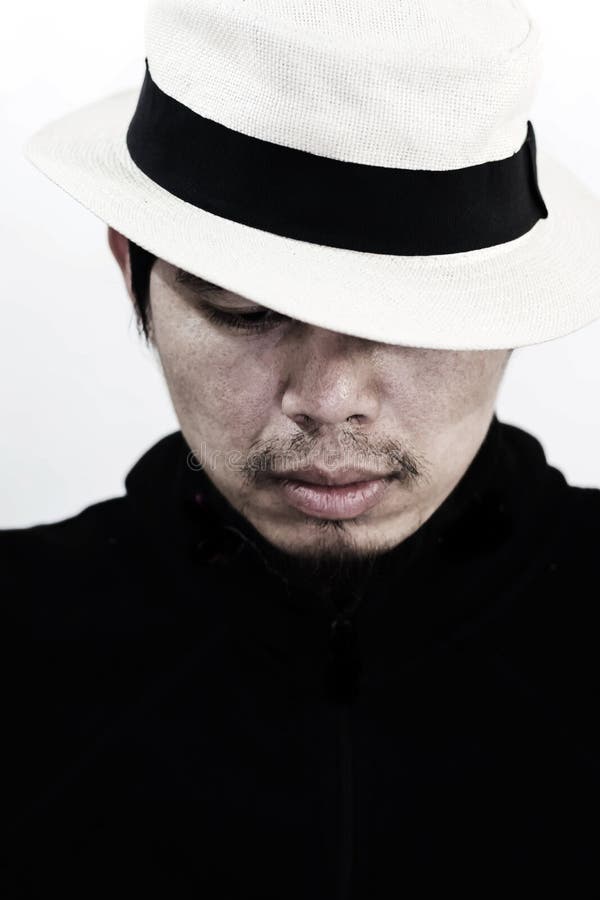 Mysterious man with hat stock photo. Image of stranger - 87639932