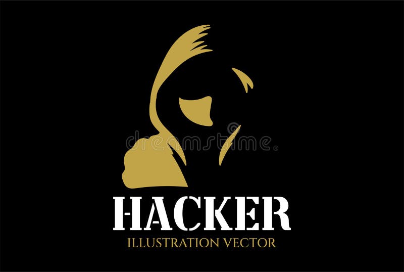Mysterious Computer Hacker Icon. Black and Red. Isolated on White Stock ...
