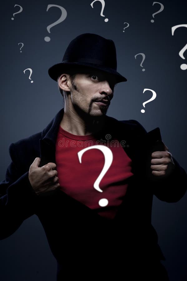 Mysterious Man Retro Portrait Stock Image - Image of evil, detective ...