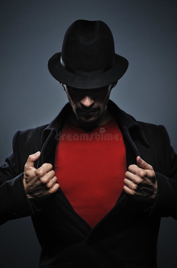 Mysterious Man Retro Portrait Stock Image - Image of gentleman ...