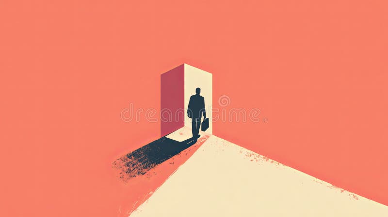 Mysterious Man Standing in Front of Closed Door Stock Image - Image of ...