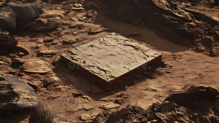 Mysterious Martian Square Structure Stock Illustration - Illustration ...