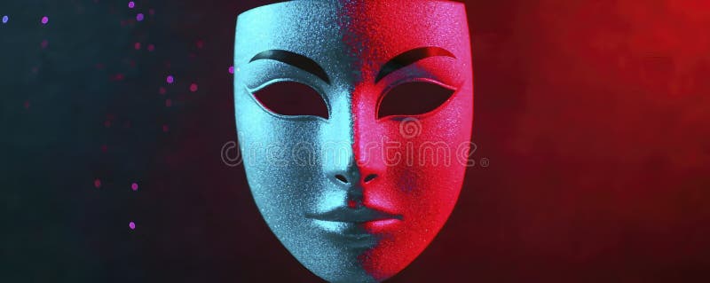 Mysterious Mask in Colorful Light Background Stock Illustration ...