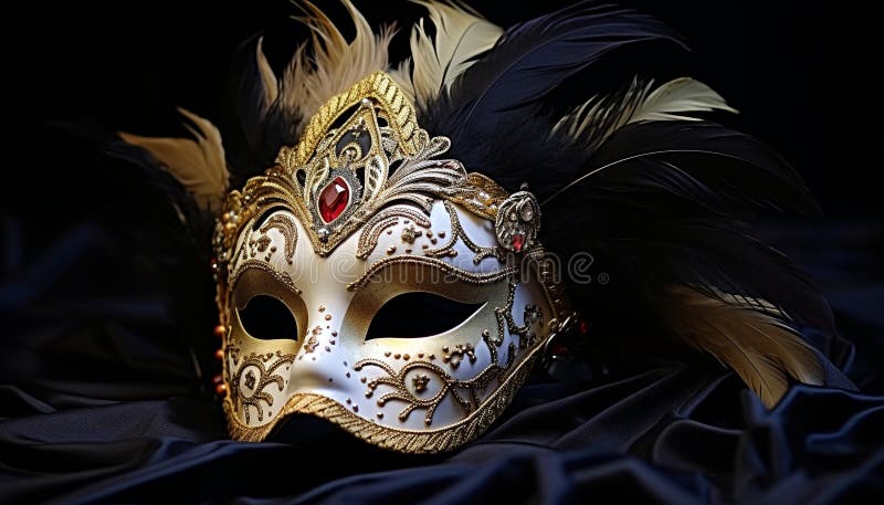 Mysterious Mask Hides Elegance at Glamorous Masquerade Party Generated ...