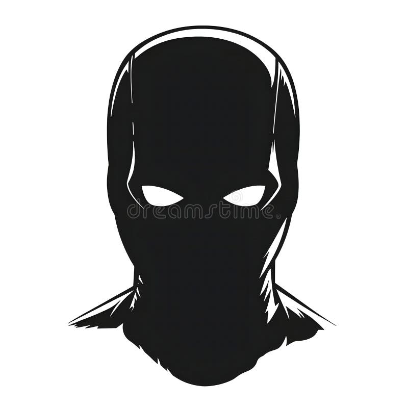 Mysterious Masked Figure: a Black and White Illustration Stock Vector ...