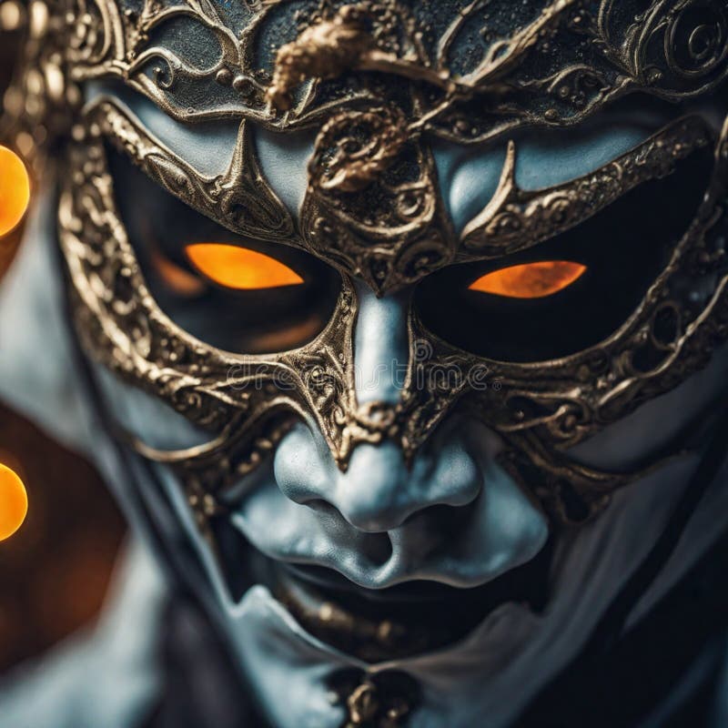 Mysterious Masked Man for Halloween Stock Illustration - Illustration ...