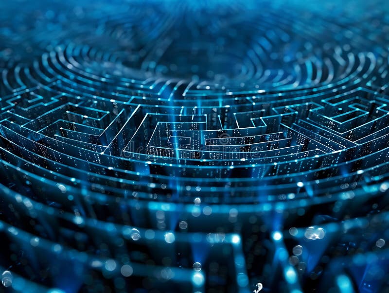 Mysterious Maze: Abstract Interconnected Labyrinth Background Artwork ...