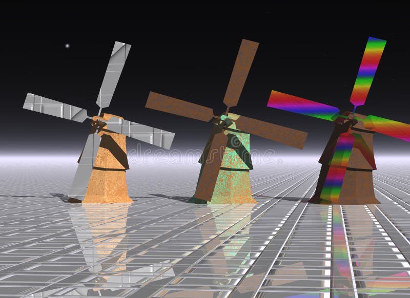 Mysterious Mill on an Unknown Planet Stock Illustration - Illustration ...