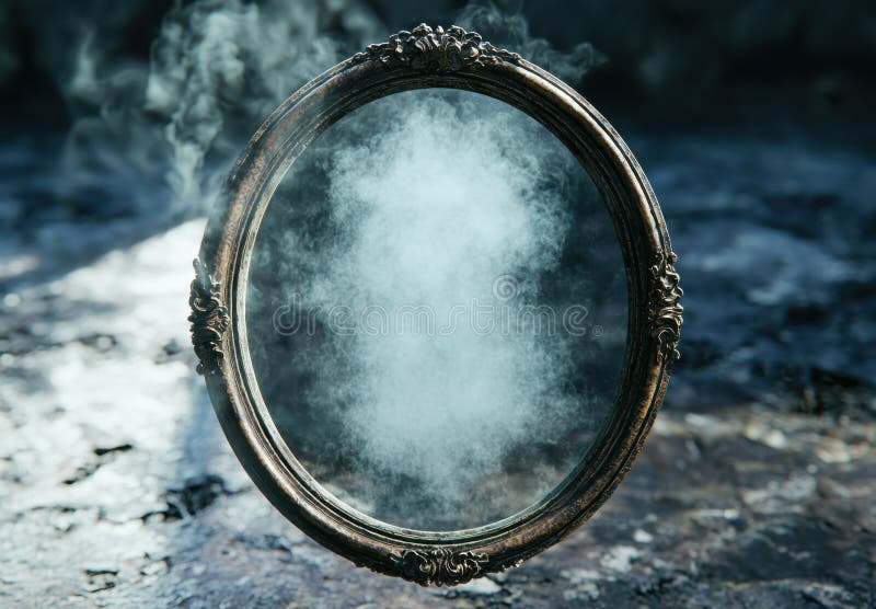 Mysterious Mirror in the Fog Stock Illustration - Illustration of ...