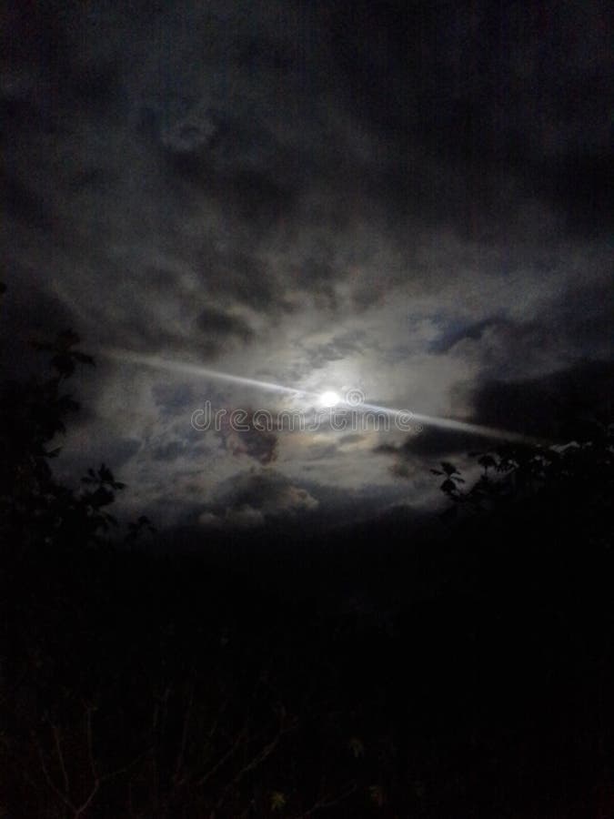 Mysterious Moon Spreading His Light in the Night. Stock Image - Image ...