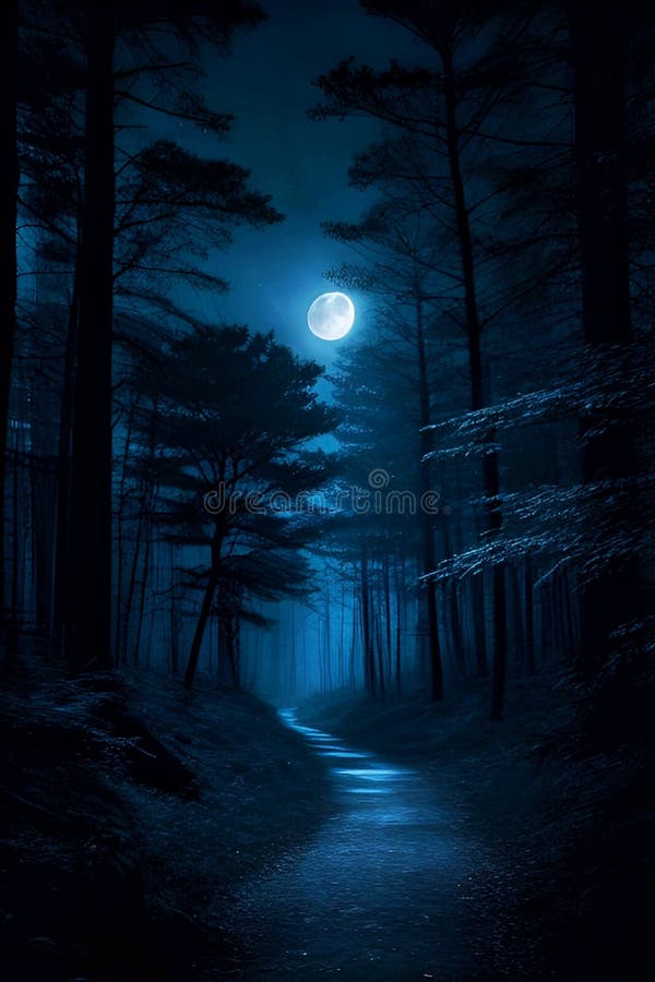 Mysterious Moon Spreading His Light in the Night. Stock Image - Image ...