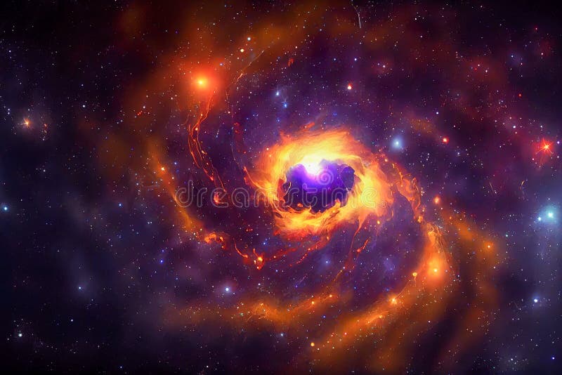 Mysterious Multi-colored Nebula in Space. Generative AI Stock Photo ...