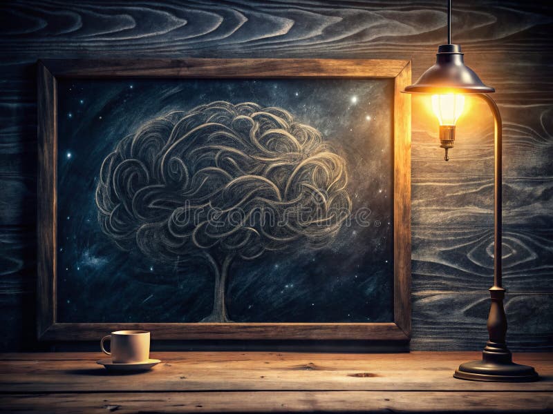 Mysterious Night Blackboard Sketch Exploring the Concept of Brain Fog a ...