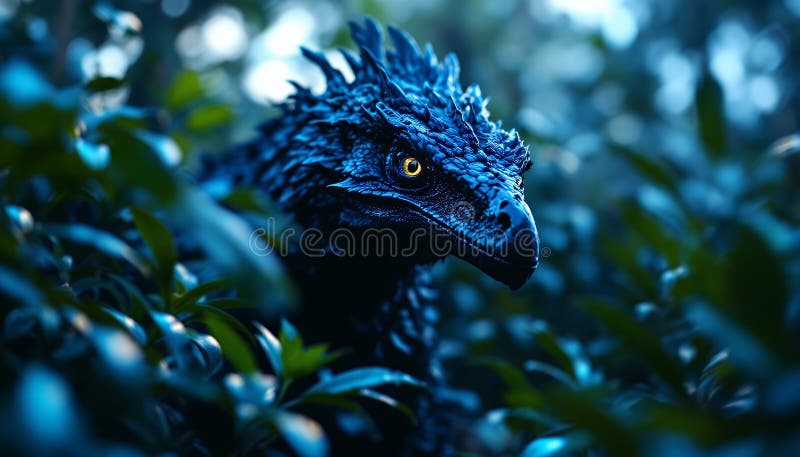 Night Dragon in the Forest stock illustration. Illustration of nature ...