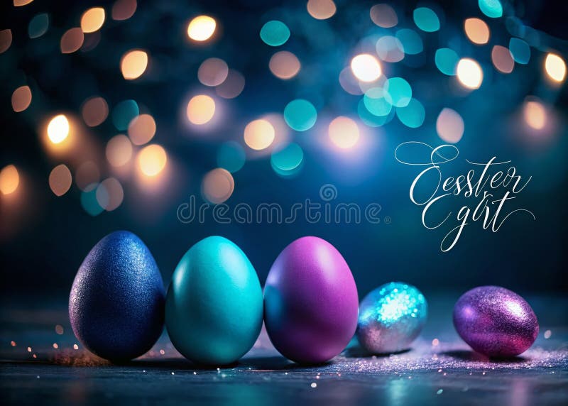 Mysterious Night Easter Background a Dark Egg Hunt Design with ...