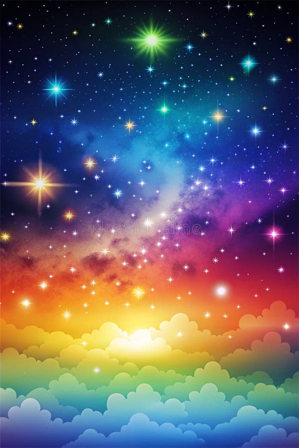 Mysterious Night Sky Clip Art with Colorful Gradation Stock ...