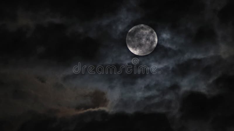 Mysterious Night Sky with Full Moon Dramatic Clouds in the Moonlight ...