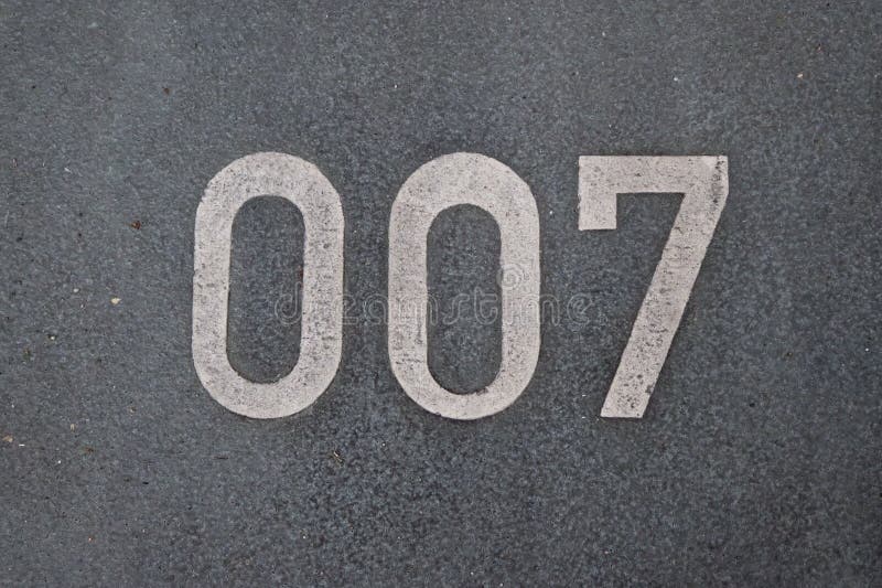 Mysterious Number 007 on Gray Surface Stock Image - Image of sign ...