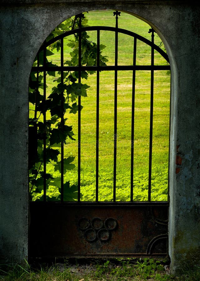 Mysterious old gate stock photo. Image of green, gate - 33327346