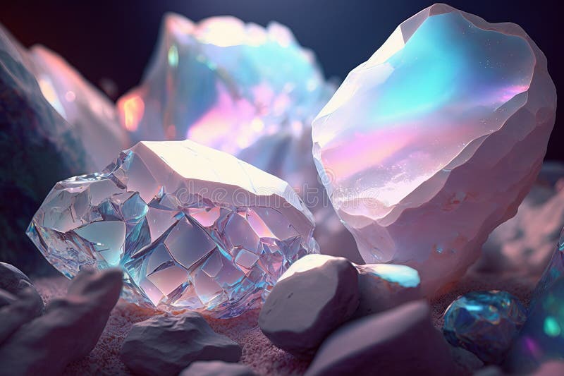 Mysterious Opal Crystal Abstract Generative Background Stock ...