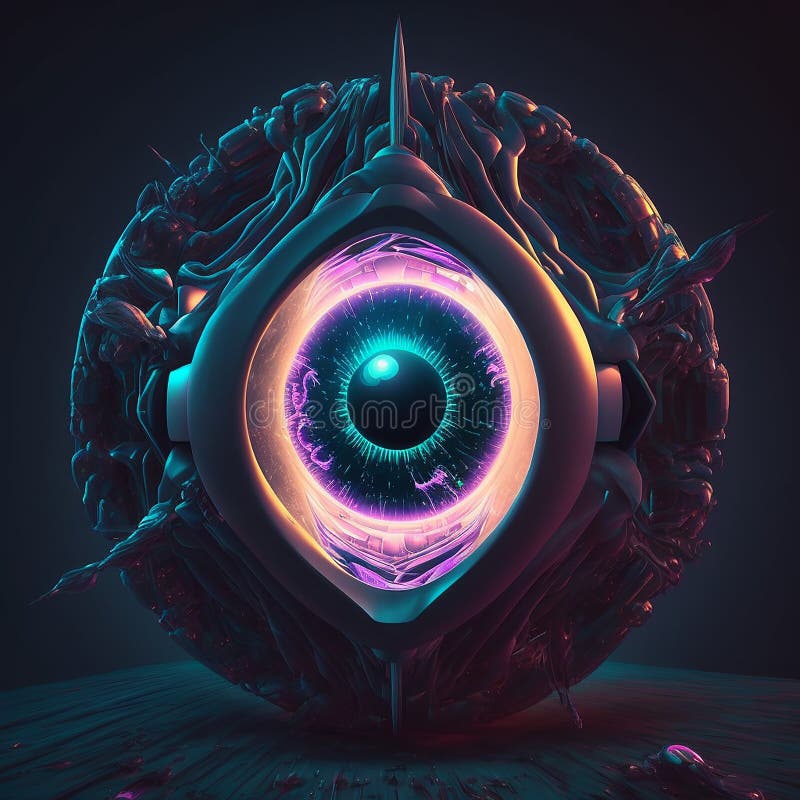 Mysterious Orb with Iris on Solid Background. Ai Generated. Stock ...