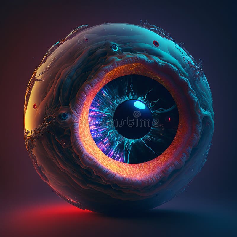 Mysterious Orb with Iris on Solid Background. Ai Generated. Stock ...