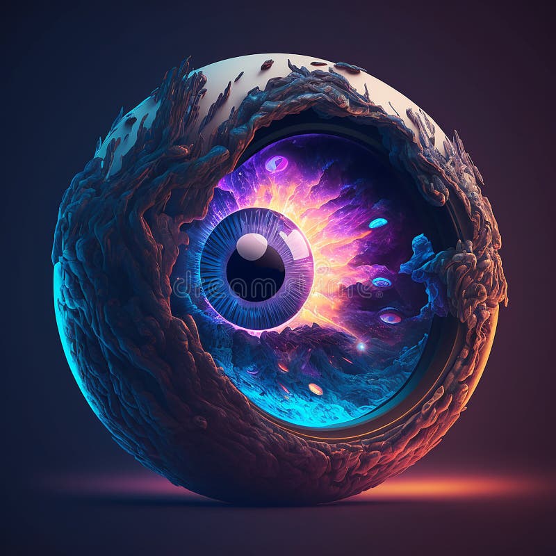 Mysterious Orb with Iris on Solid Background. Ai Generated. Stock ...