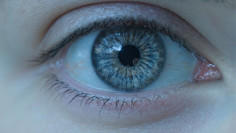 Mysterious Pale Gray Eye with Blue Hint and Crystalline Texture Stock ...