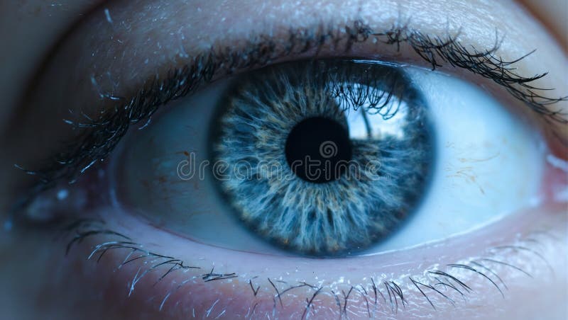 Mysterious Pale Gray Eye with Blue Hint and Crystalline Texture Stock ...