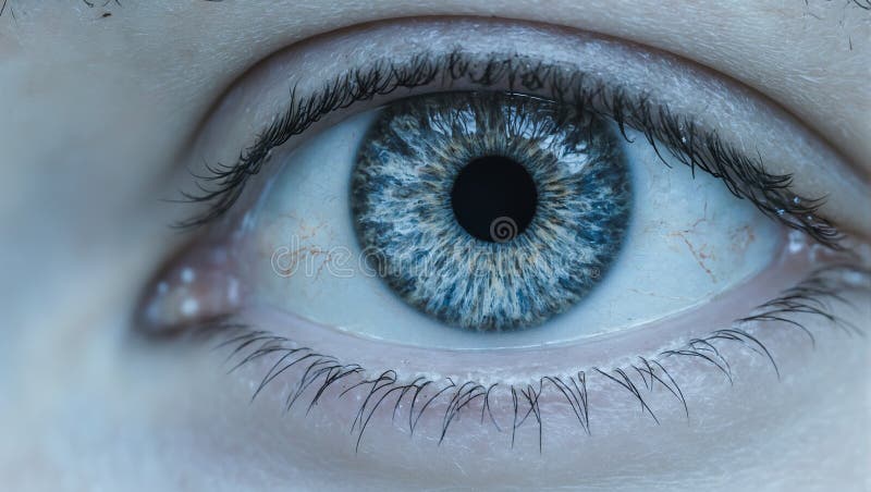 Mysterious Pale Gray Eye with Blue Hint and Crystalline Texture Stock ...