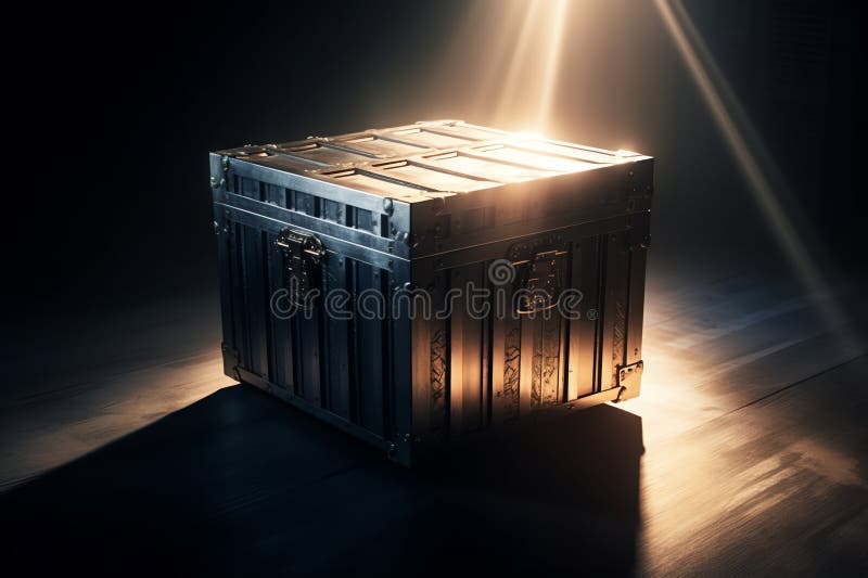 Mysterious Pandora Box Opening with Rays of Light, High Contrast Image ...