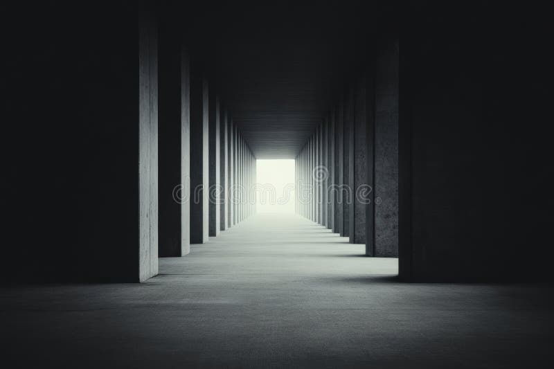 Mysterious Passageway Illuminated by Soft Light at the End of Dark ...