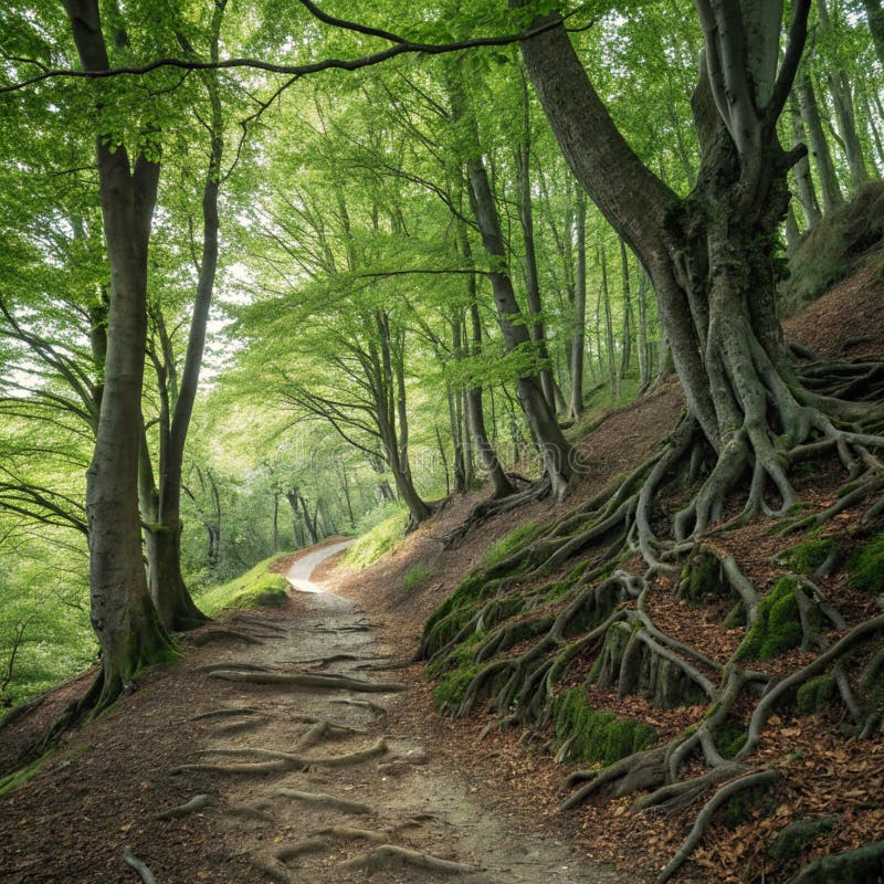 Mysterious Path in Fox Ravine Nature Reserve Stock Illustration ...