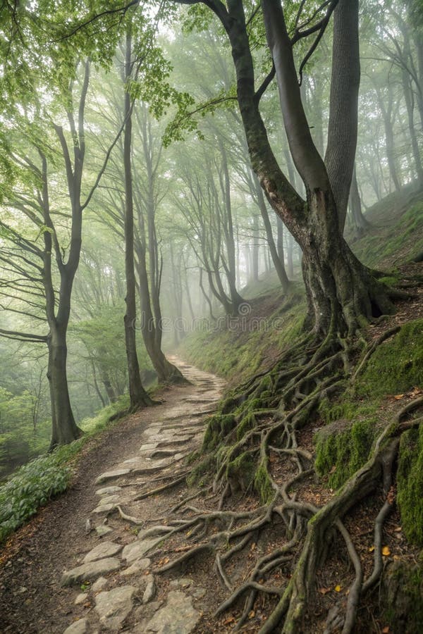 Mysterious Path in Fox Ravine Nature Reserve Stock Illustration ...