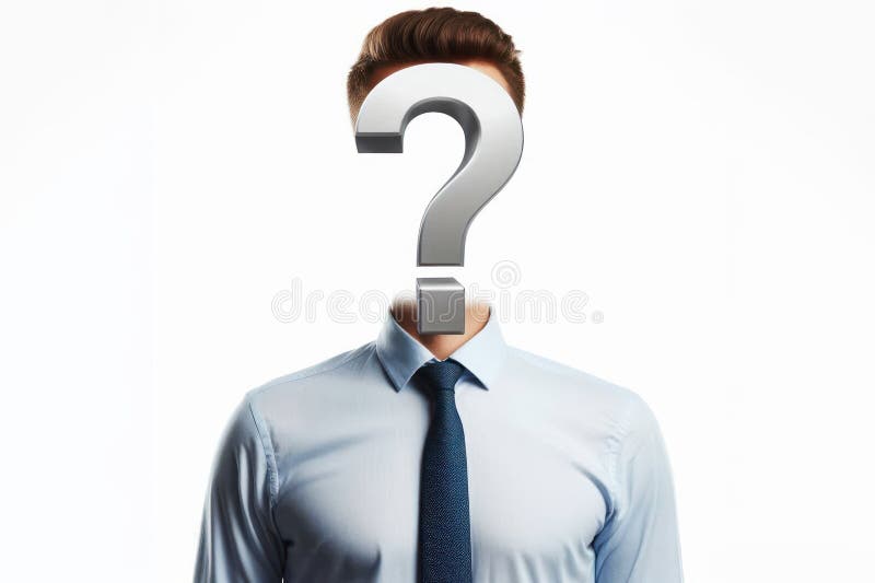 Mysterious Person with Question Mark Head Isolated Stock Image - Image ...